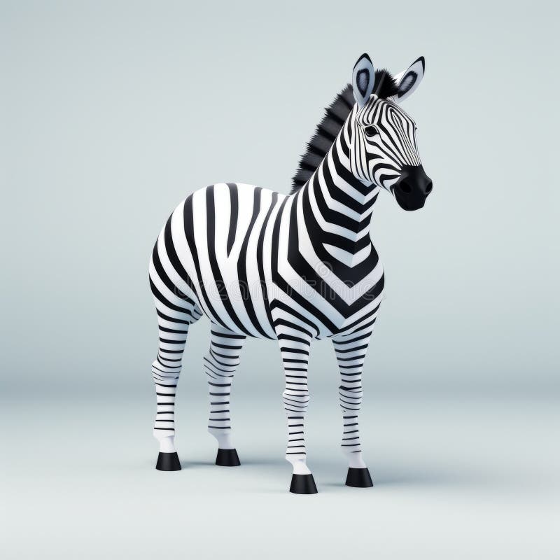 Minimalist 3d Zebra on Grey Background: Surprisingly Absurd and ...