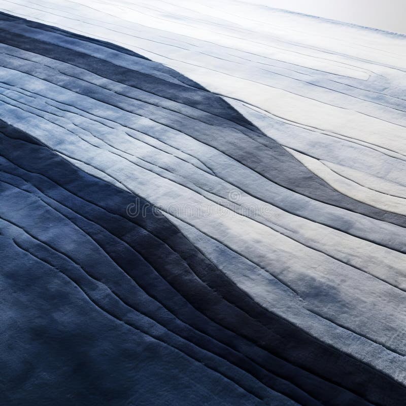 Minimalist Dark Blue and Gray Thin Line Rug Design Stock Illustration ...