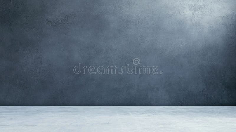 Minimalist Dark Blue Wall and Gray Floor in Empty Room Stock ...
