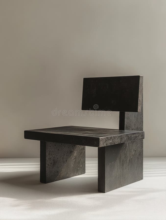 Minimalist Dark Chair in Shadowed, Neutral Setting Stock Photo - Image ...