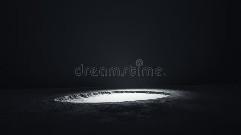 Minimalist Dark Composition with a Soft Illuminated Crater-like ...