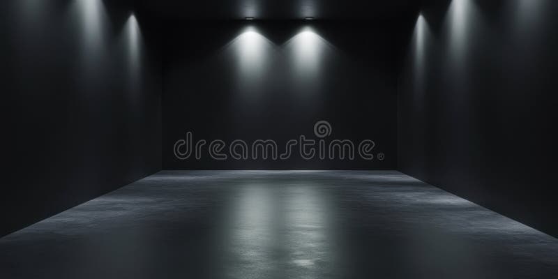 Minimalist Dark Empty Room with Dramatic Lighting Stock Photo - Image ...