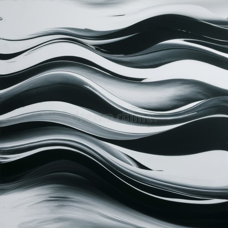 Minimalist Dark Landscape with Smooth, Curved Shapes Stock Illustration ...