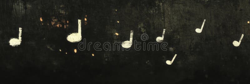 Minimalist Dark Musical Notes Floating on Black Canvas Stock ...