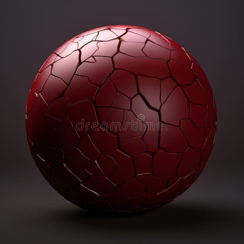 Minimalist Dark Red Sphere with Cracks - Version V5.2 Stock ...