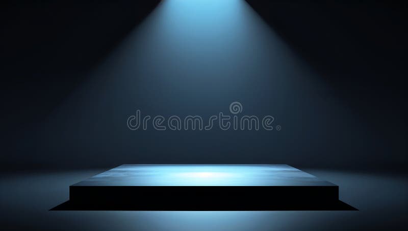 Minimalist Dark Stage with Central Rectangular Platform Stock ...