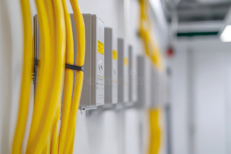 Minimalist Data Center Interior Featuring Cable Management and Battery ...