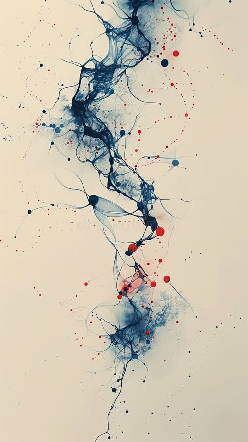 Minimalist Data Leakage: Blue Data Stream W/ Red Dot Leaks Branching ...