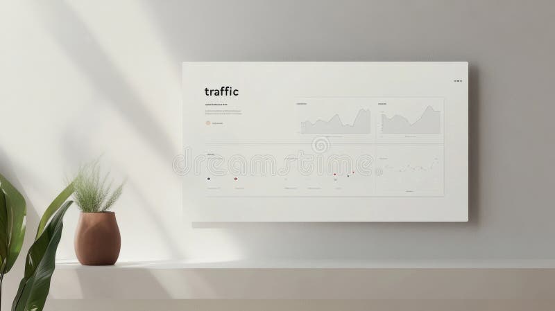 Minimalist Data Visualization on White Wall Stock Illustration ...