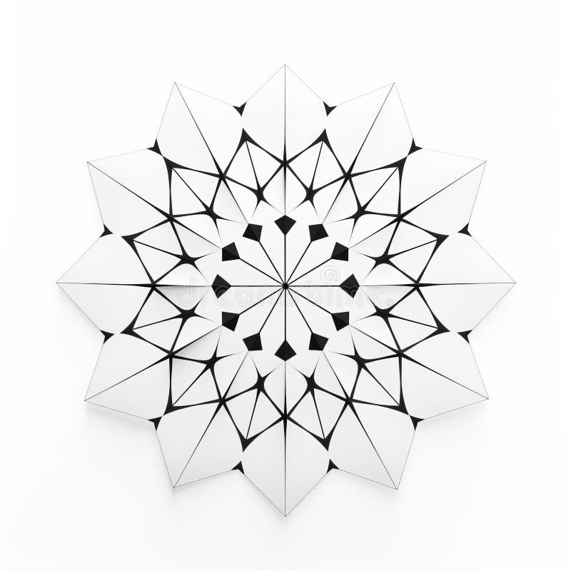 Minimalist Decagon Mandala on White Isolated Background Design Stock ...