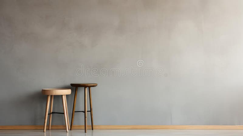 Minimalist Decor Inspiration for Empty Wall Space Above Stool Stock ...