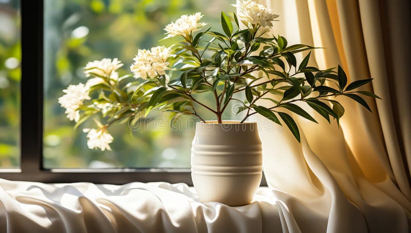 Minimalist Decor in a Living Room, Next To a Window that Lets in ...