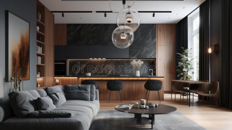 Minimalist Decor and Luxurious Materials in a High-end Apartment. AI ...