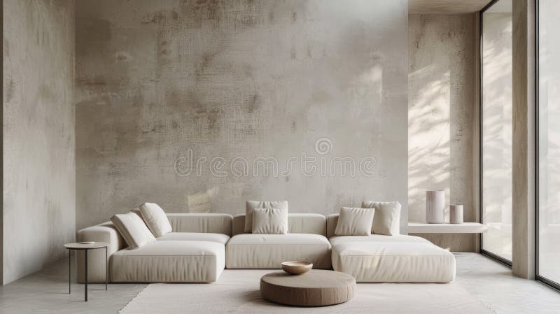 Minimalist Modern Living Room with Neutral Tones and Contemporary ...