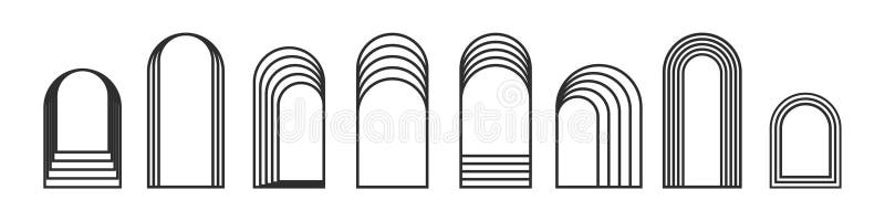 Minimalist Decorative Aesthetic Arch Frame, Vector Linear Design ...