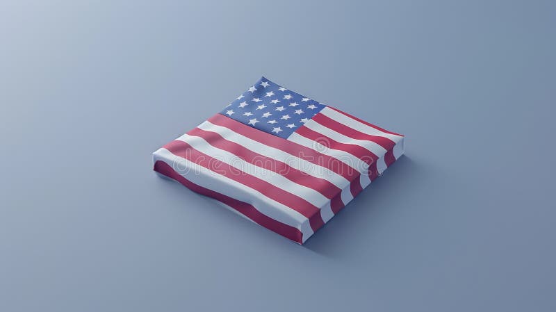 Minimalist Depiction of an American Flag Folded Neatly. Stock ...