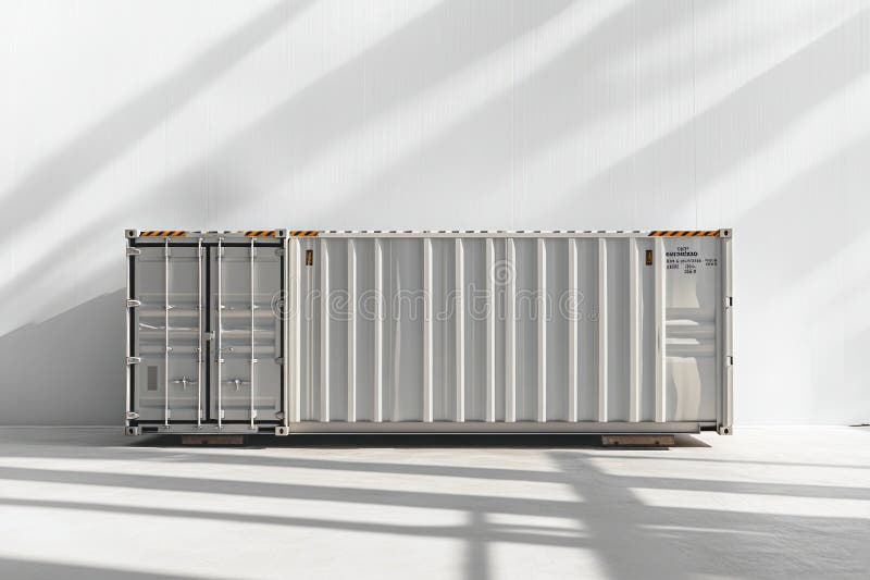 Minimalist Depiction of Cargo Container in Bright Space, Showcasing Its ...