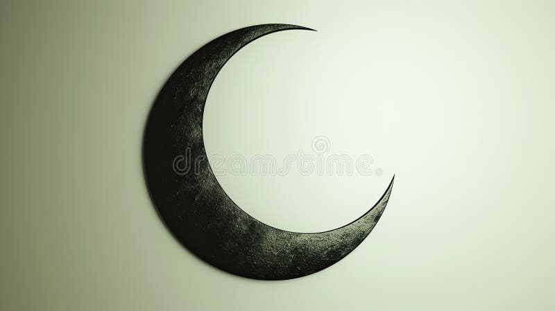 Minimalist Depiction of the Crescent Moon, the Symbol of Ramadan Stock ...
