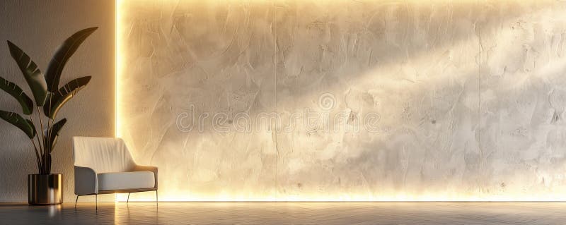 A Minimalist Depiction of an Empty Wall in Soft Ivory, with a Smooth ...