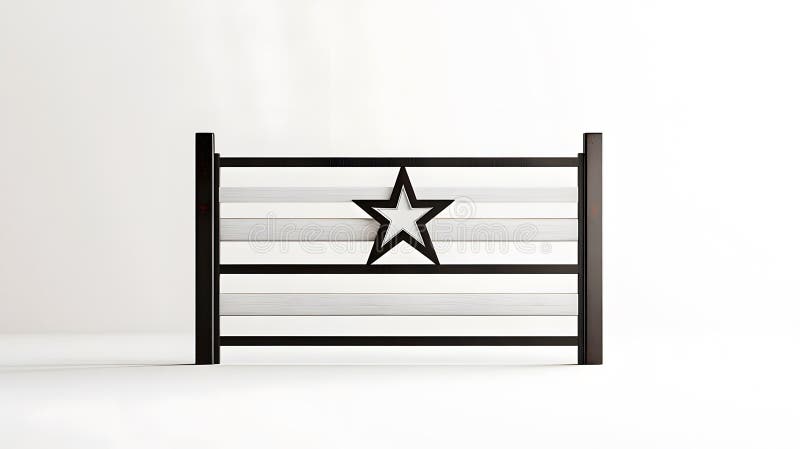 Minimalist Depiction of Modern Ranch Gate with Star Design Stock ...