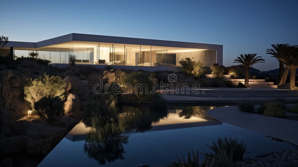 Minimalist Desert House: a Timeless Elegance Illuminated by Tranquil ...