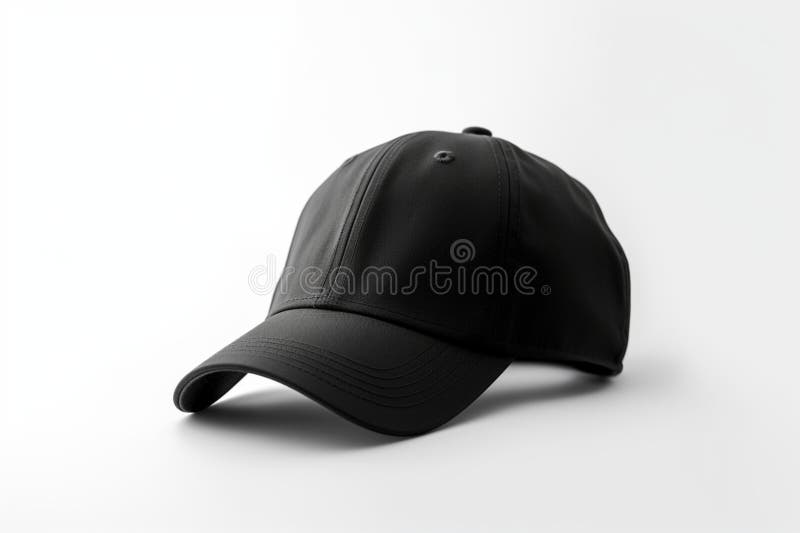 Minimalist Design, Black Cap Mockup on White Background Stock ...