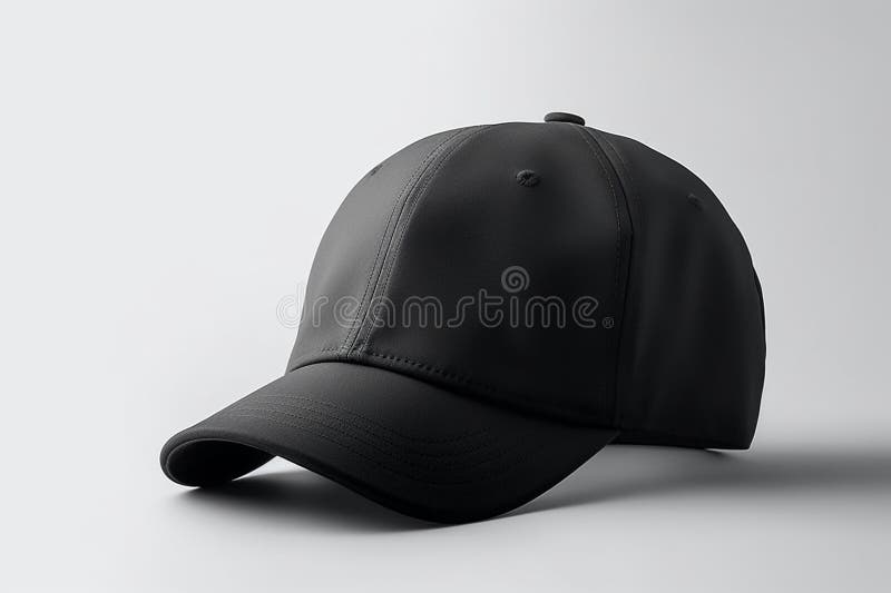 Minimalist Design, Black Cap Mockup on White Background Stock ...
