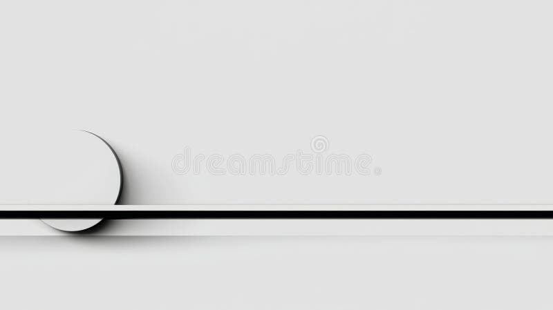 A Minimalist Design with a Black Line and a White Circle. Stock Photo ...