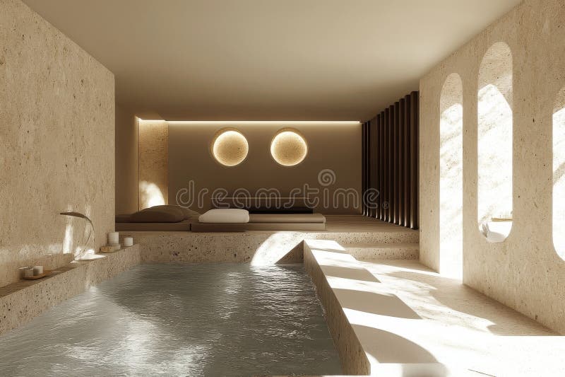 Minimalist Design for a Calming Spa Experience. Stock Illustration ...