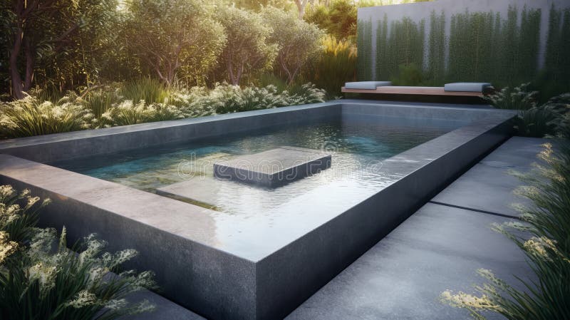 A Minimalist Design with a Captivating Water Feature. AI Generated ...
