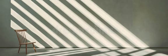 Minimalist Design with Chair and Shadow Patterns on Smooth White Wall ...