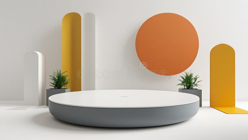 Minimalist Design with Circular and Linear Elements Stock Illustration ...