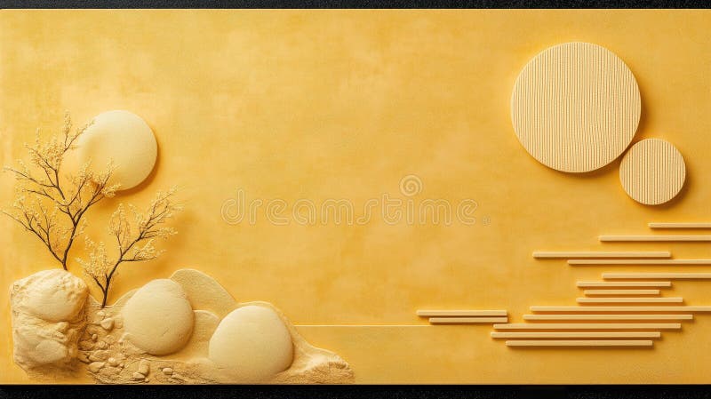 Minimalist Design with Circular Shapes and Natural Elements Stock ...