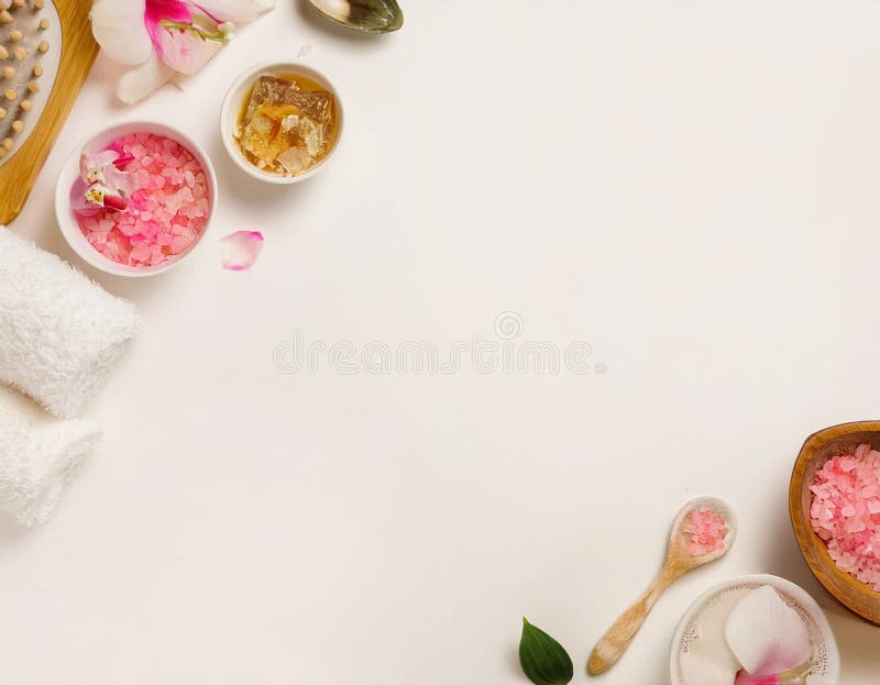 Space Setting on White Background Flatlay - Minimalist Design Concept ...