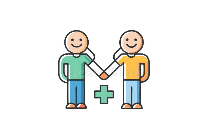 Minimalist Design of Connected Individuals Symbolizing Community, Unity ...