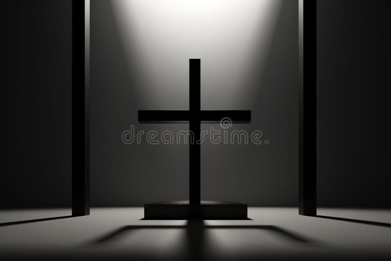Minimalist Design with a Cross Emerging from the Stock Illustration ...