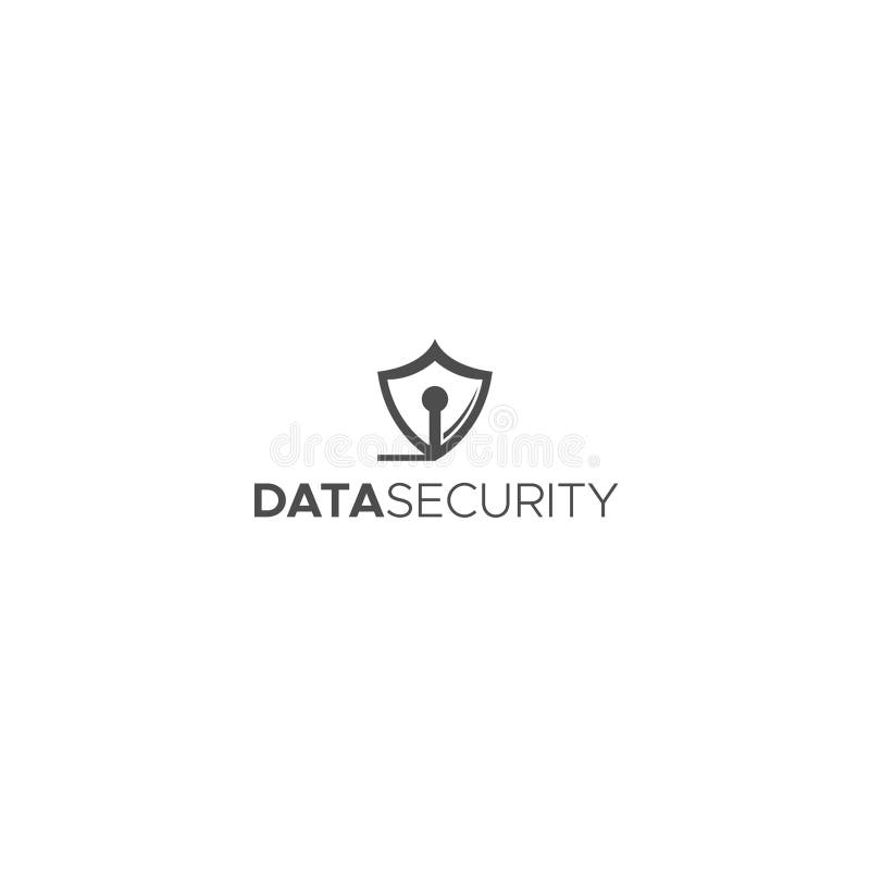Minimalist Design DATA SECURITY Lock Logo Design Stock Photo - Image of ...