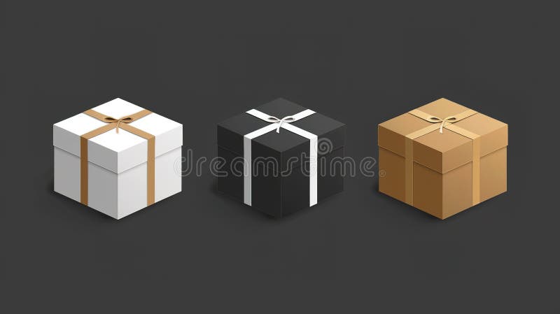 Minimalist Design of Elegant Closed Boxes in White, Black and Brown F ...