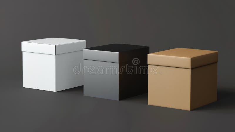 Minimalist Design of Elegant Closed Boxes in White, Black and Brown F ...