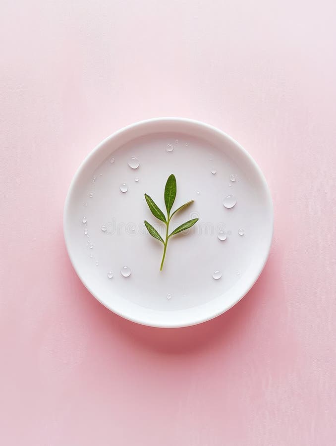 Minimalist Design with Elegant White Ceramic Plate on Pink Background ...
