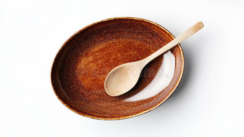 Minimalist Design of Empty Oval Ceramic Platter with Wooden Spoon on ...