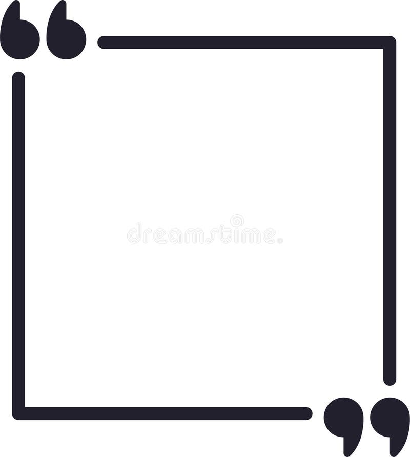 Minimalist Design of an Empty Quote Box with Quotation Marks, Offering ...