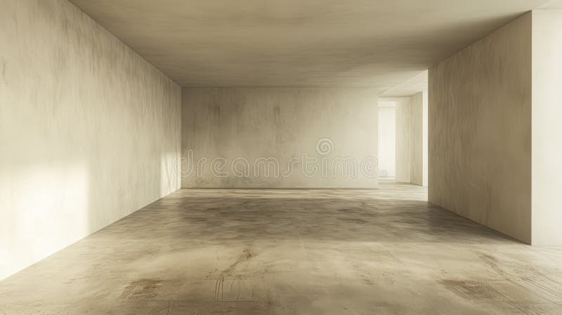 Minimalist Design in an Empty Spacious Room Stock Photo - Image of ...