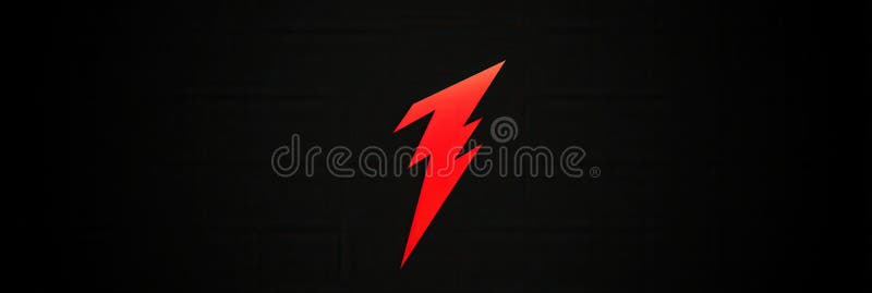 Minimalist Design Features a Bold Red Lightning Bolt on a Stark Black ...