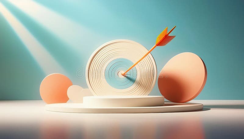 Creative Representation of a Target with an Arrow Hitting the Bullseye ...