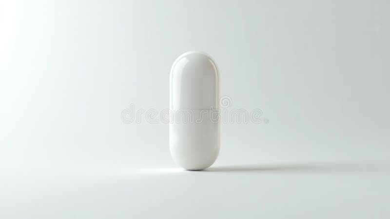 Minimalist Design Features a Single White Capsule Positioned Centrally ...