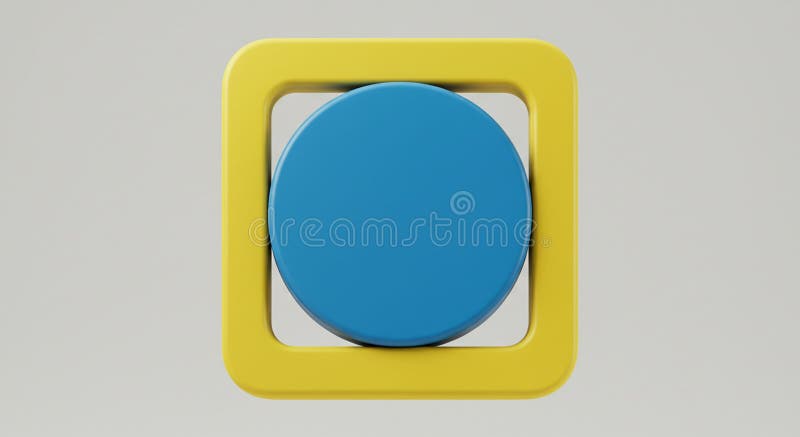 A Minimalist Design Featuring a Blue Circle within a Yellow Square ...