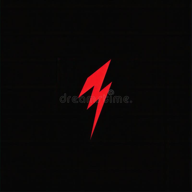 Minimalist Design Featuring a Bold Red Lightning Bolt Against a Stark ...