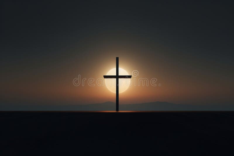 Minimalist Design Featuring a Cross Emerging Stock Illustration ...