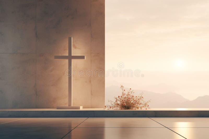 Minimalist Design Featuring a Cross and Subtle Stock Illustration ...